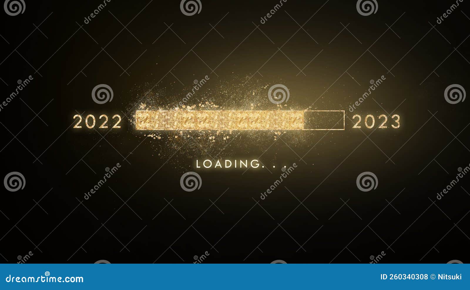 Gold Progress Bar Loading 2023 Stock Photo - Image of sale, change ...