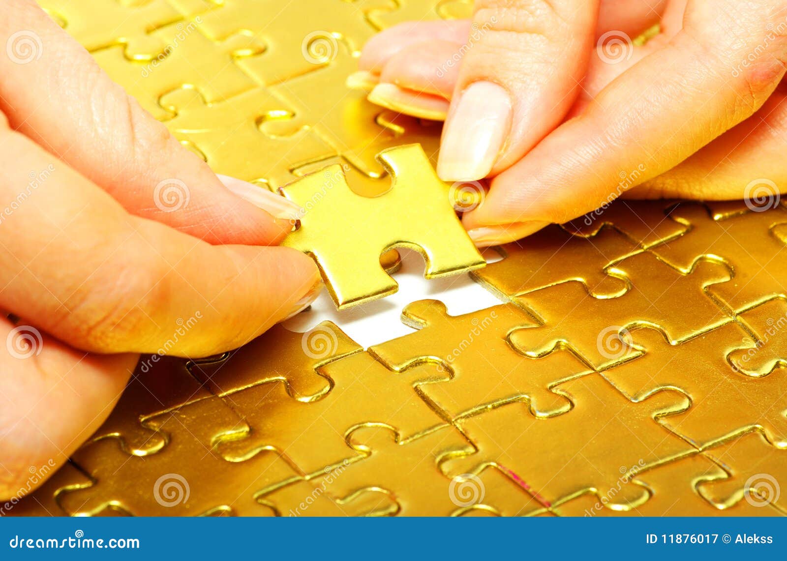 Gold puzzle stock image. Image of jigsaw, idea, decision - 11876017