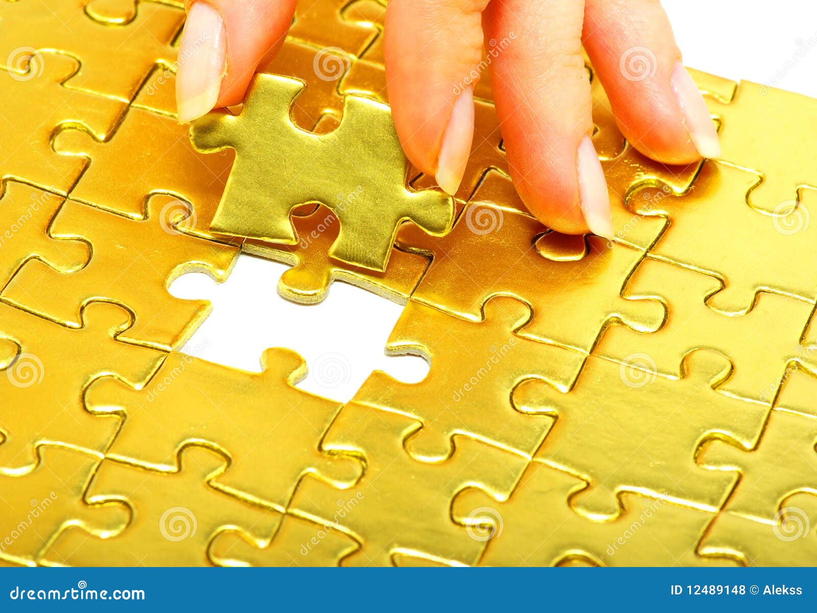 Gold puzzle stock photo. Image of concept, perspective - 12489148
