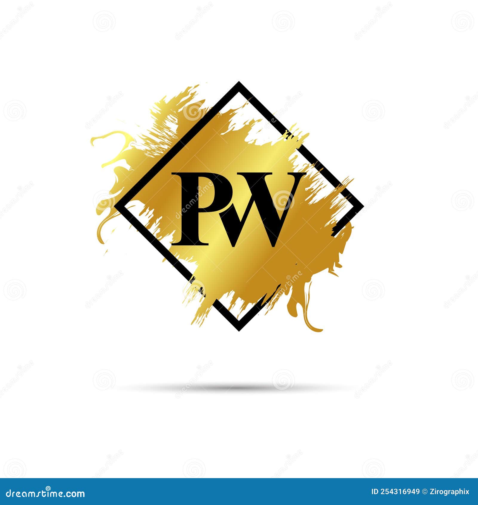 Gold PW Logo Symbol Vector Art Design Stock Vector - Illustration of ...