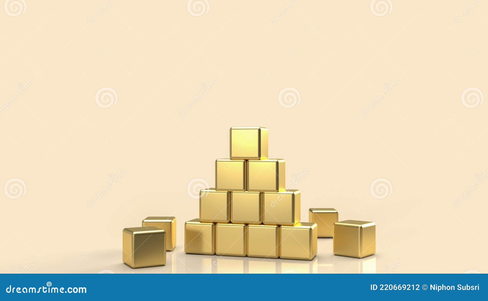 The Gold Pyramid for Abstract Background Concept 3d Rendering Stock ...