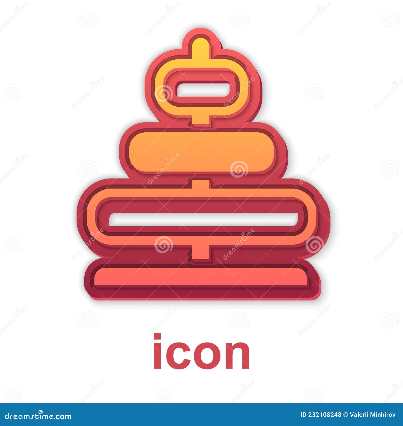 Gold Pyramid Toy Icon Isolated on White Background. Vector Stock Vector ...