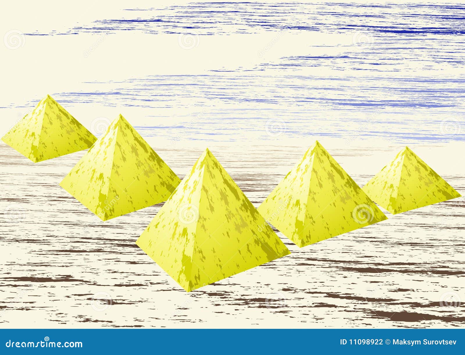 Gold pyramids stock vector. Illustration of desert, symbol - 11098922