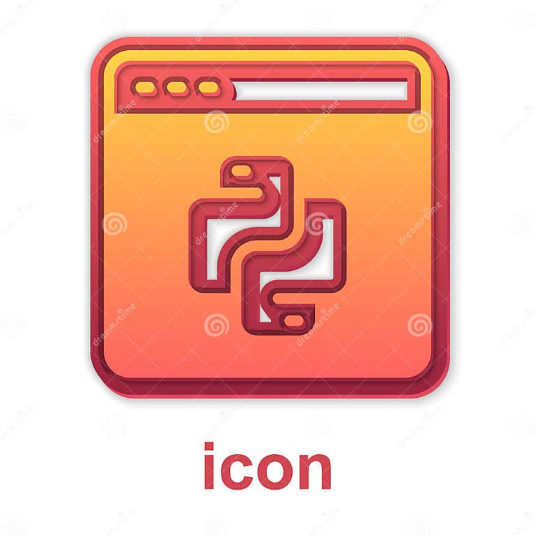 Gold Python Programmiersprache Symbol Isoliert Auf Weißem Hintergrund ...