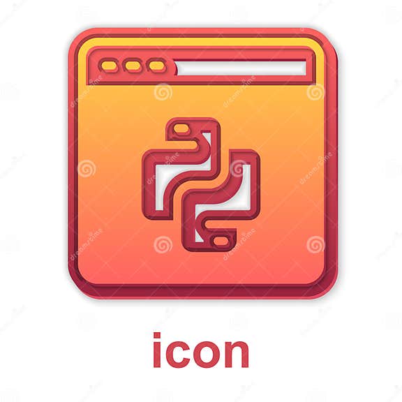 Gold Python Programmiersprache Symbol Isoliert Auf Weißem Hintergrund. Python ...