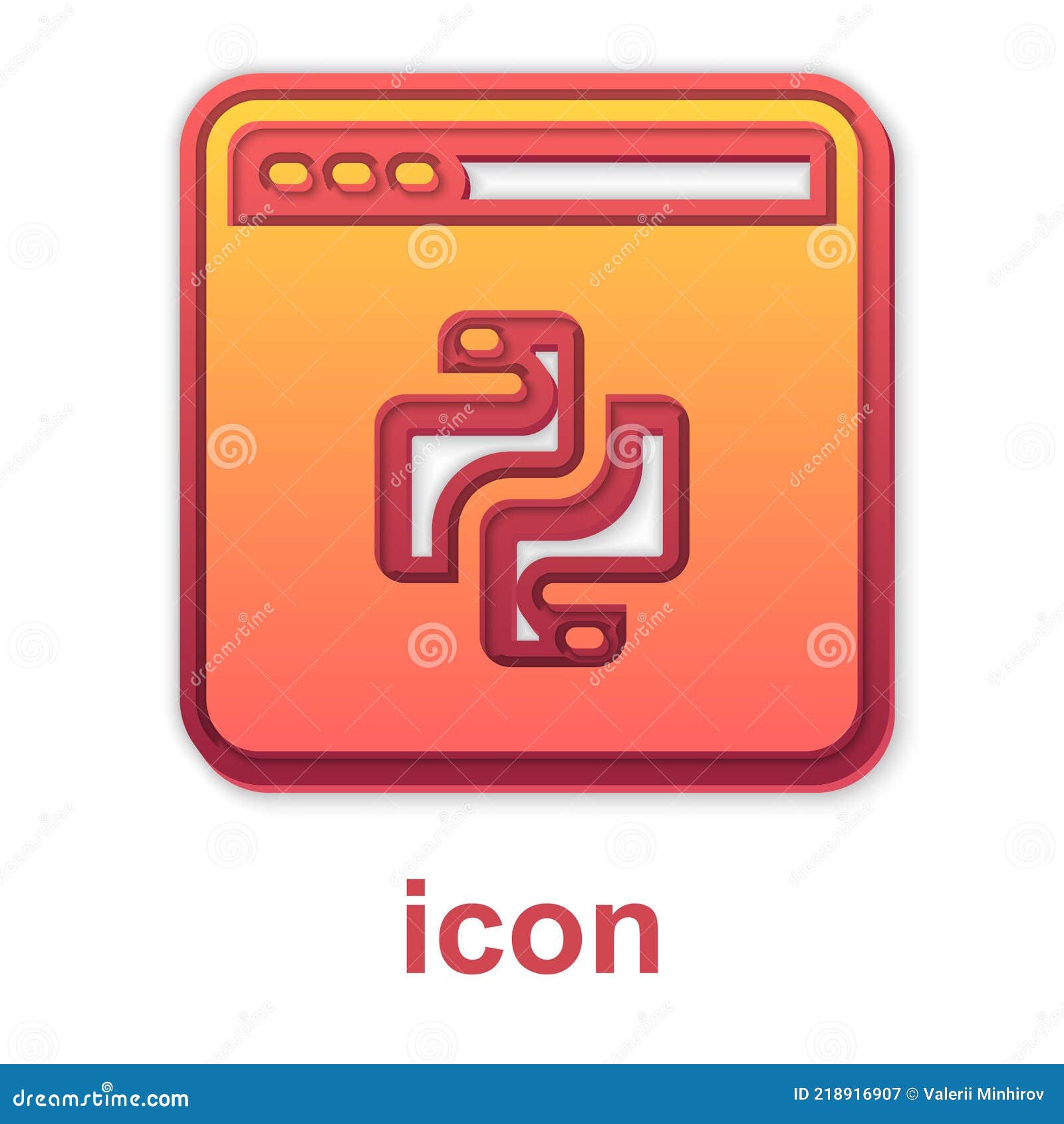 Gold Programming Language Syntax Icon Isolated On White Background