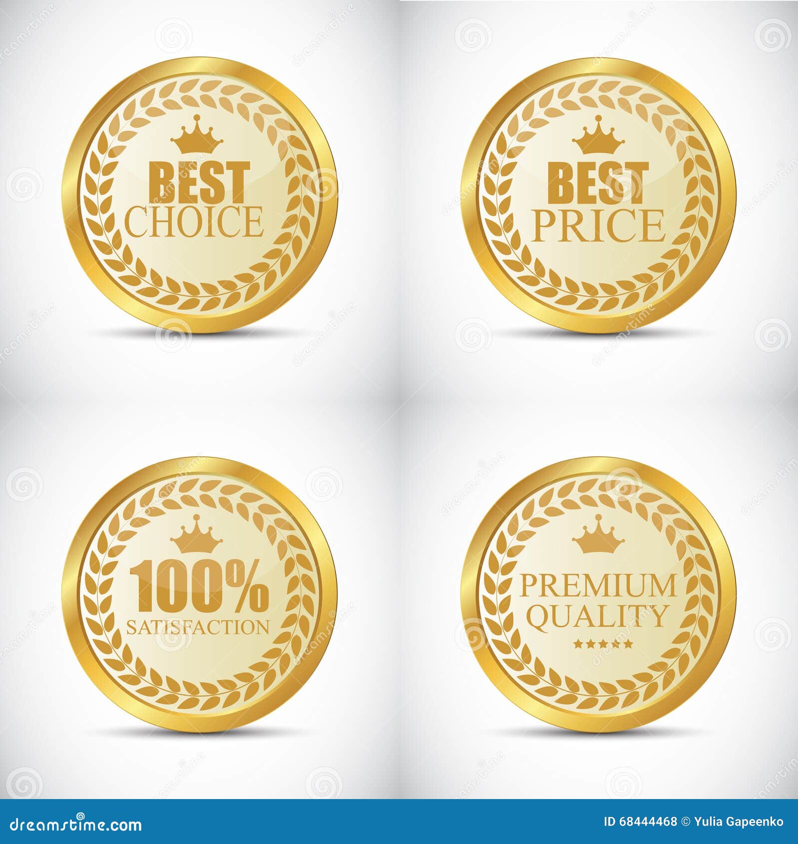 Gold Quality Label Set Vector Illustration Stock Vector - Illustration ...