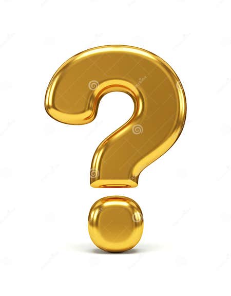 Gold Question Mark , Isolated on White Stock Illustration ...