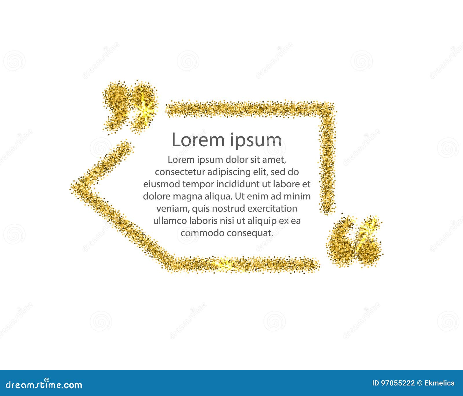 Gold Quotation Mark Speech Bubble. Stock Vector - Illustration of ...