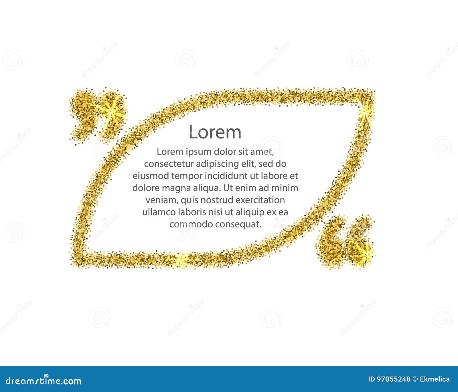 Gold Quotation Mark Speech Bubble. Stock Vector - Illustration of ...