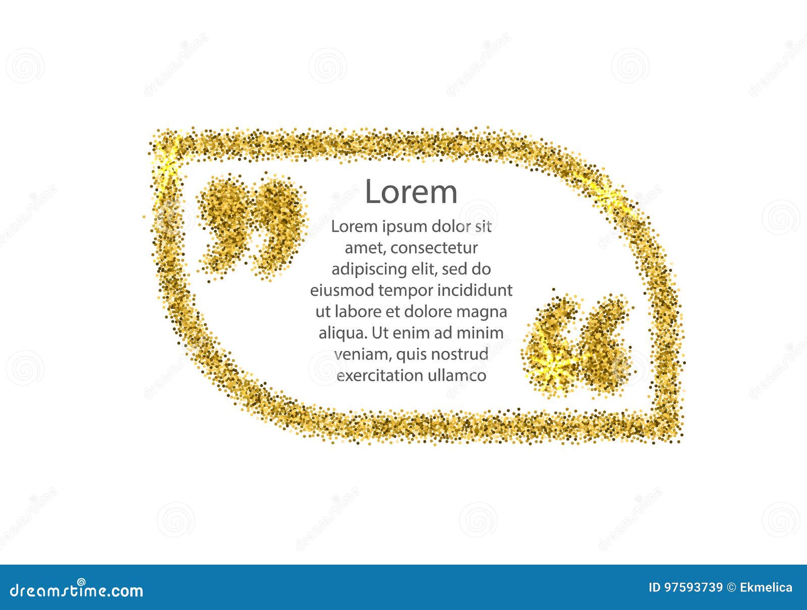 Gold Quotation Mark Speech Bubble. Stock Vector - Illustration of ...