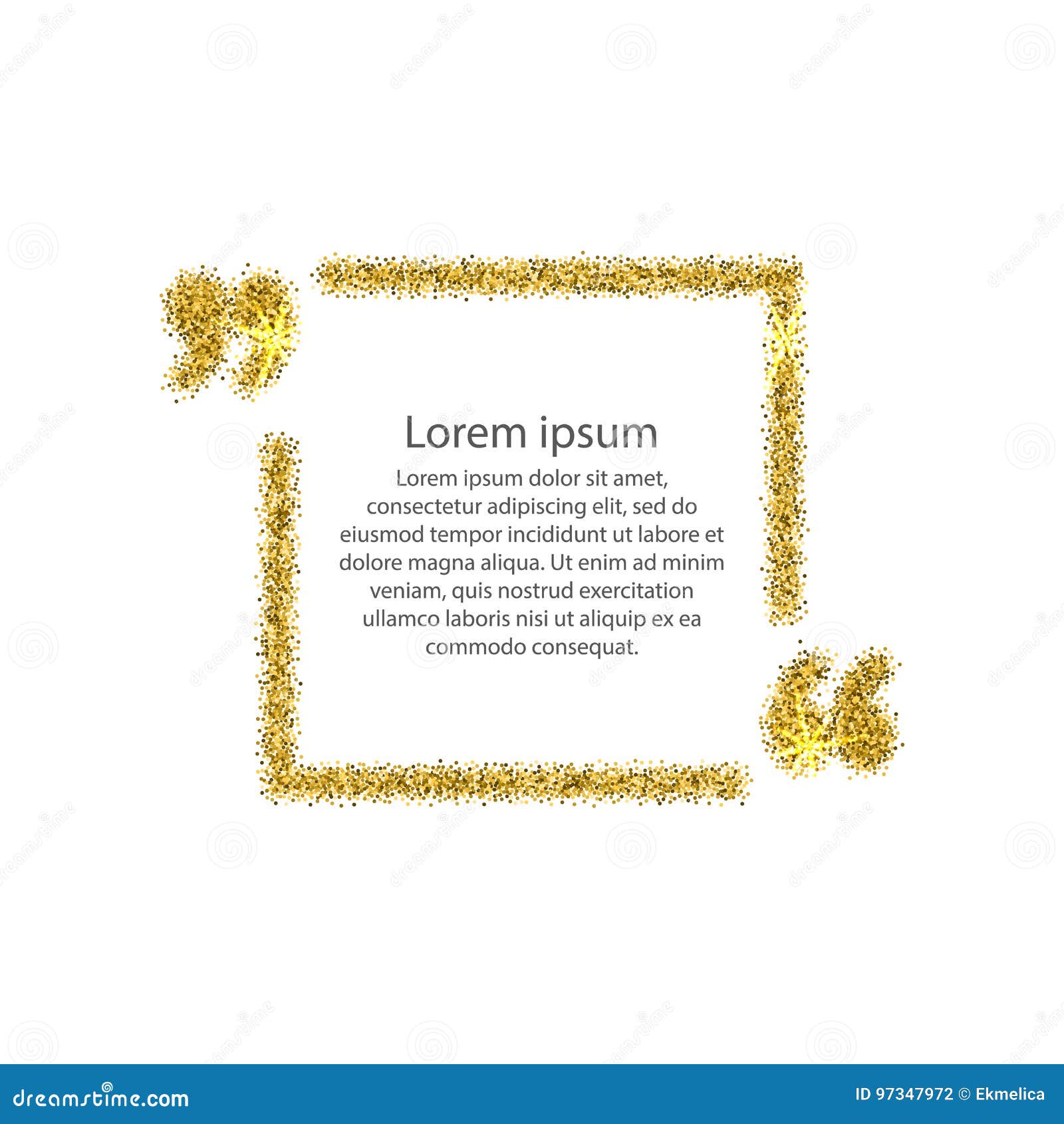 Gold Quotation Mark Speech Bubble. Stock Vector - Illustration of ...