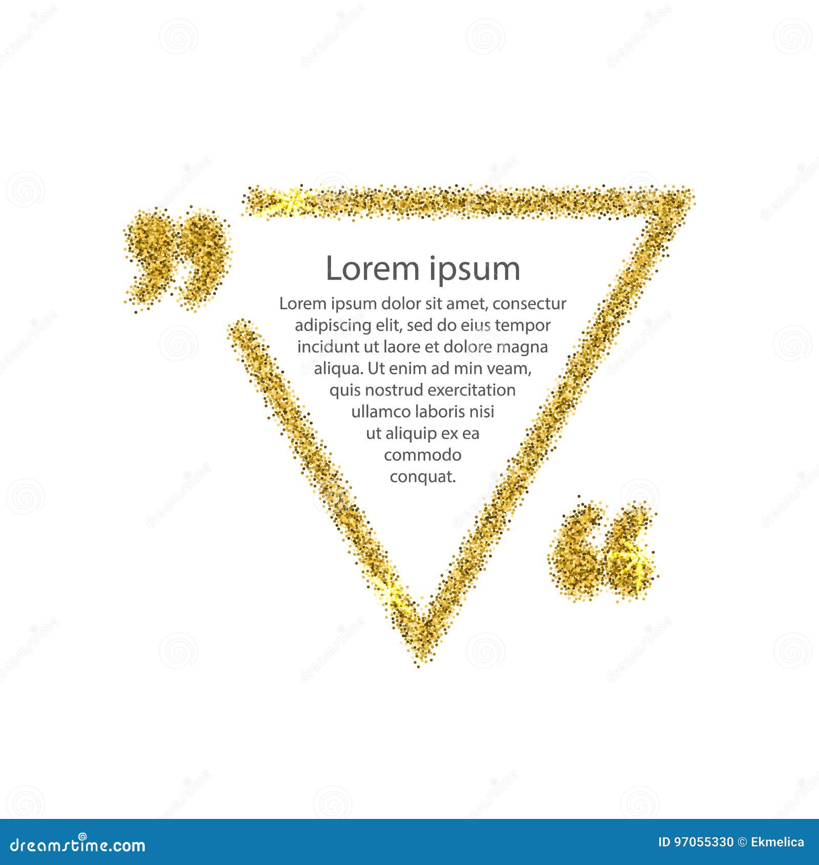 Gold Quotation Mark Speech Bubble. Stock Vector - Illustration of ...