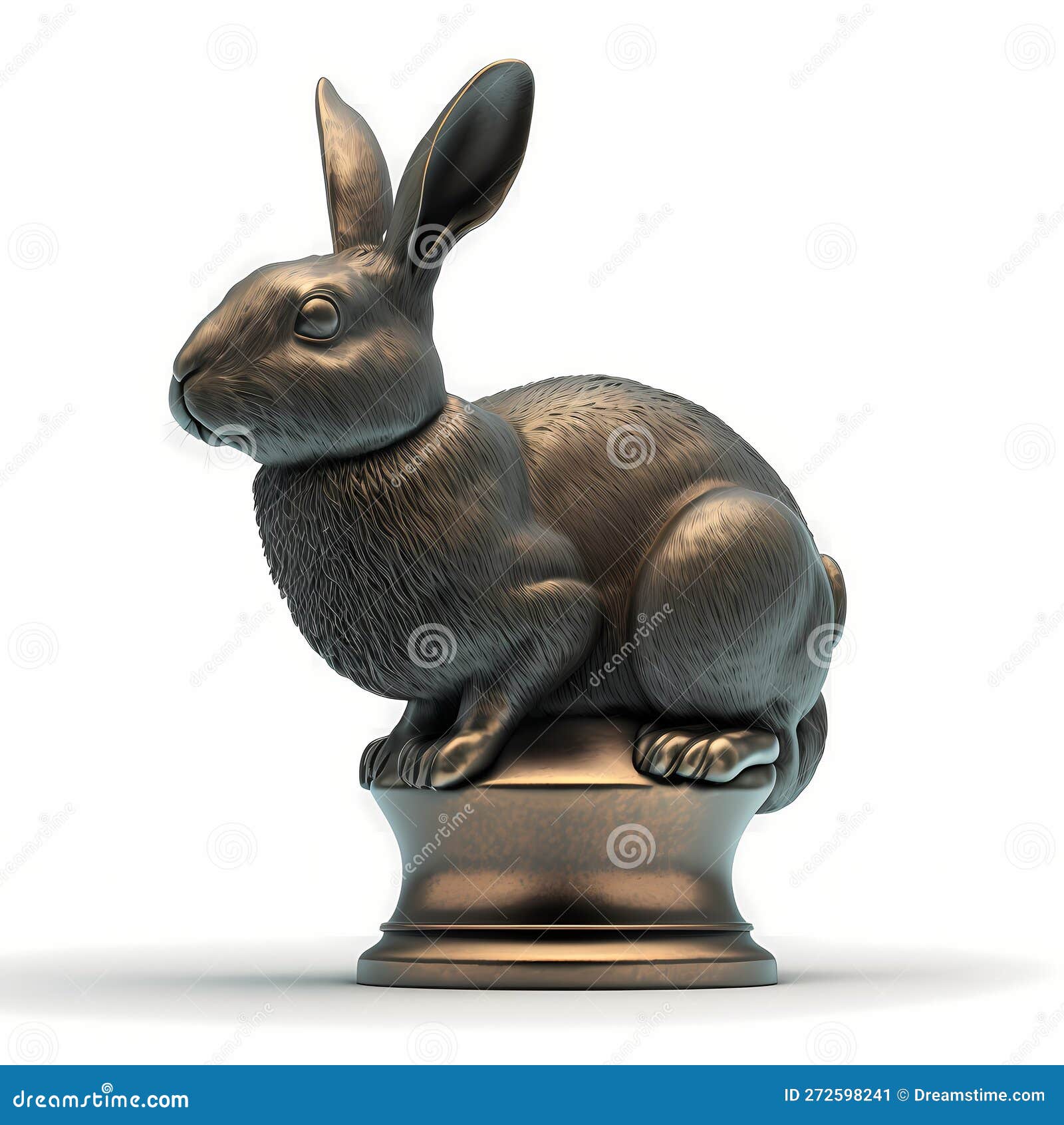 Gold Rabbit Trophy. Generative AI Stock Illustration - Illustration of ...