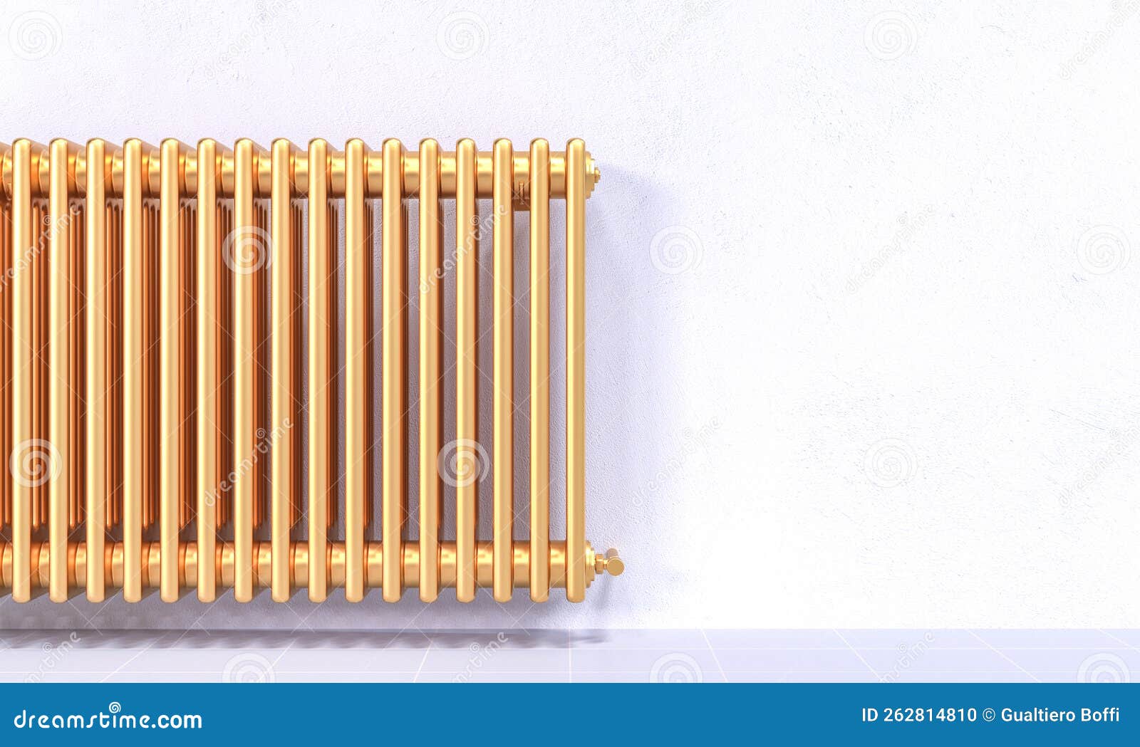 Gold Radiator and White Wall Stock Illustration - Illustration of ...