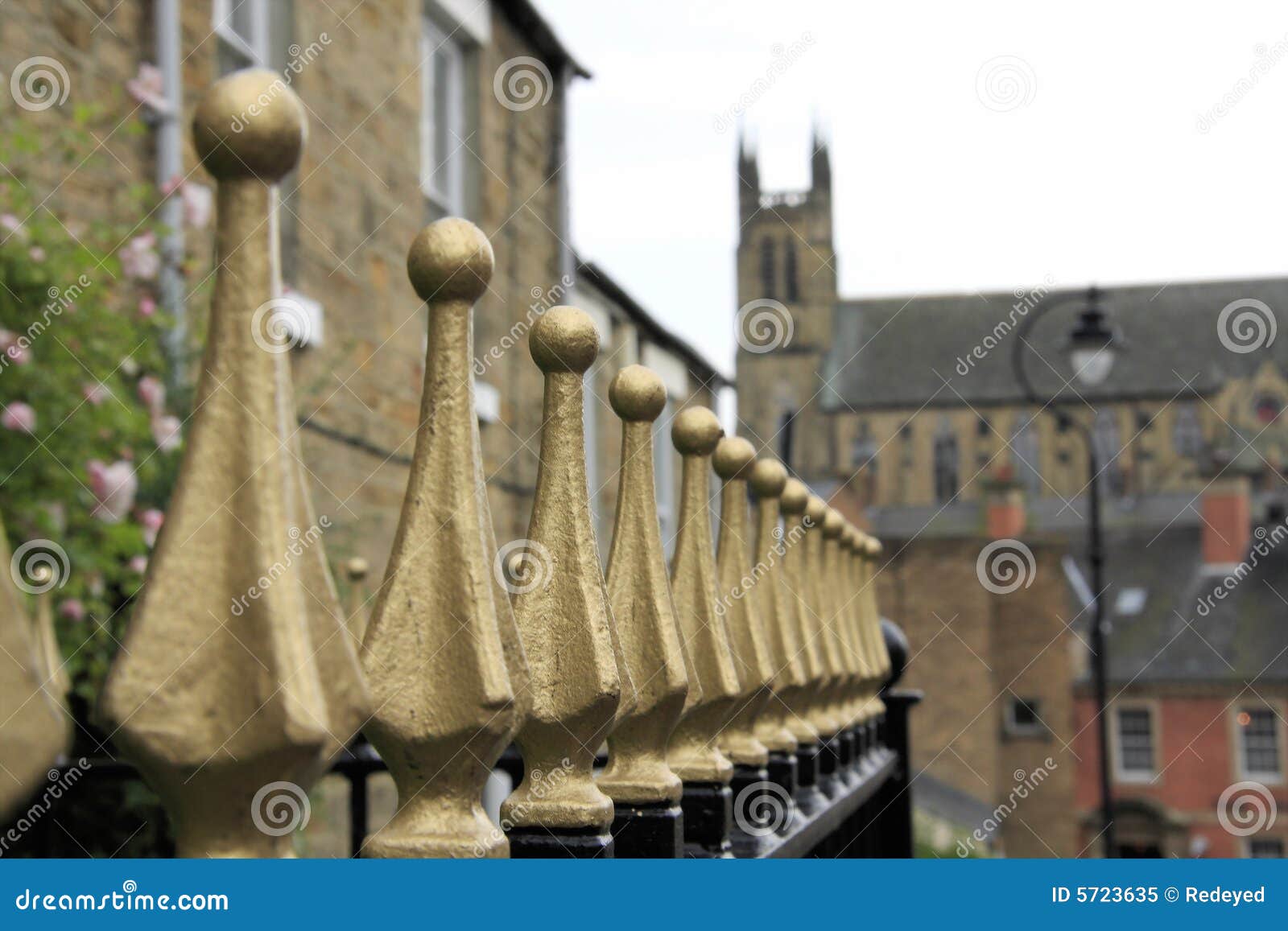 Gold Railings at Durham stock image. Image of post, lamppost - 5723635