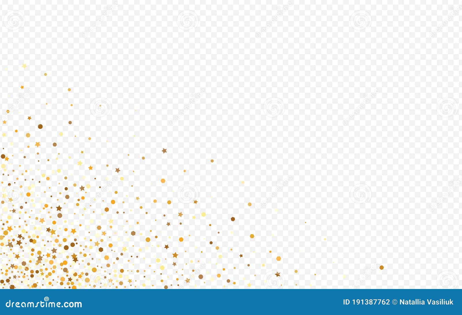Gold Rain Festive Transparent Background. Vector Stock Illustration ...
