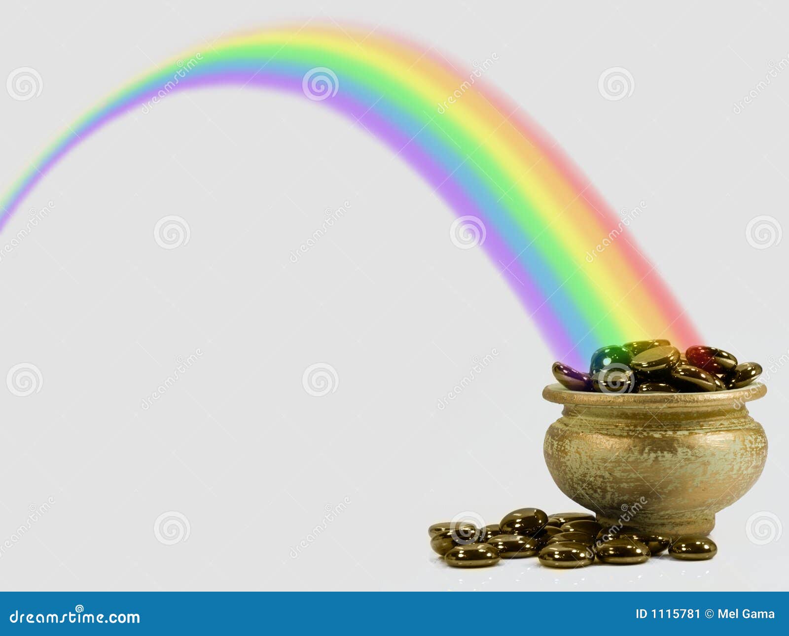 Gold in Rainbow stock image. Image of leave, stars, clover - 1115781