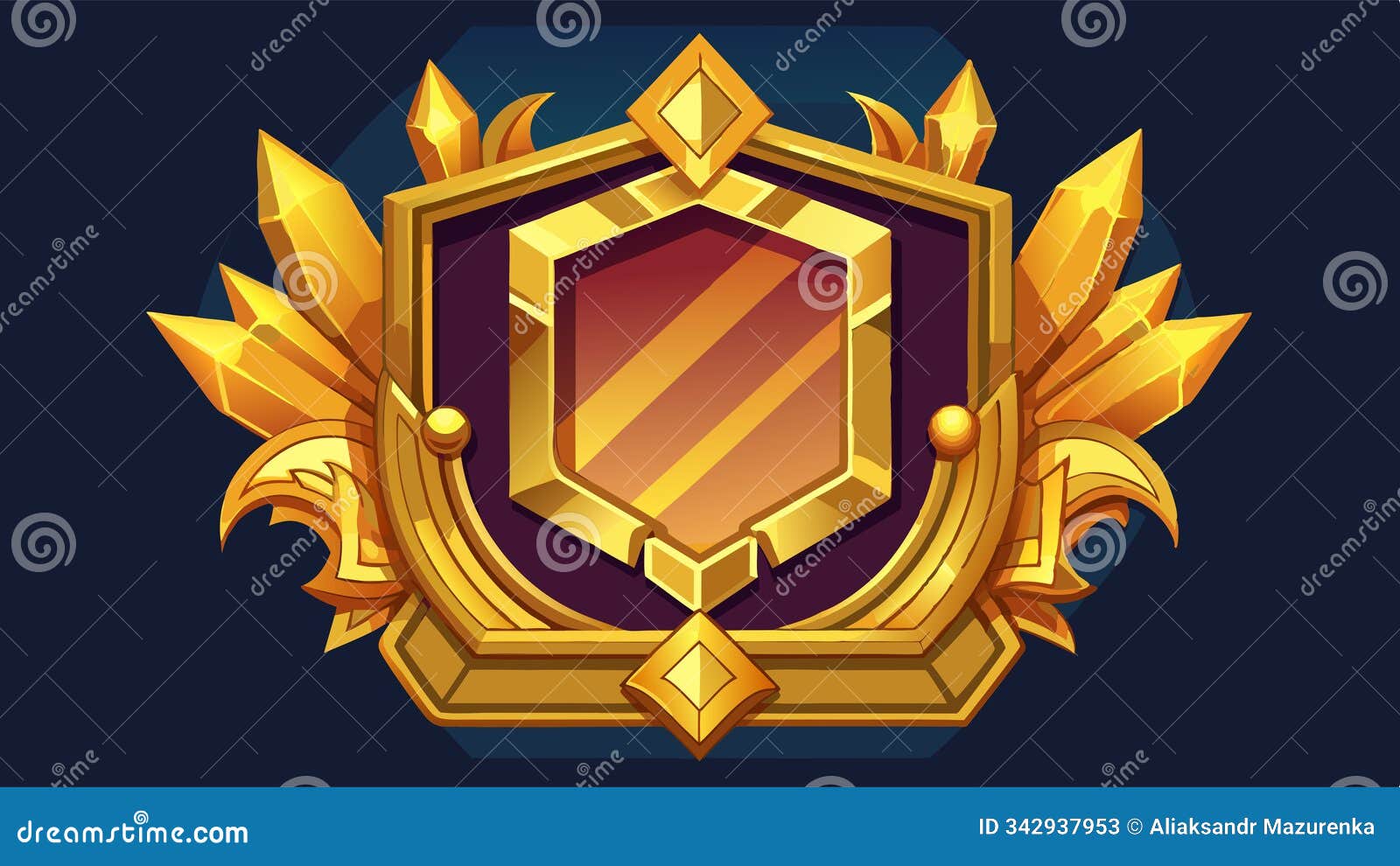 Gold Rank Game Frame stock illustration. Illustration of badge - 342937953