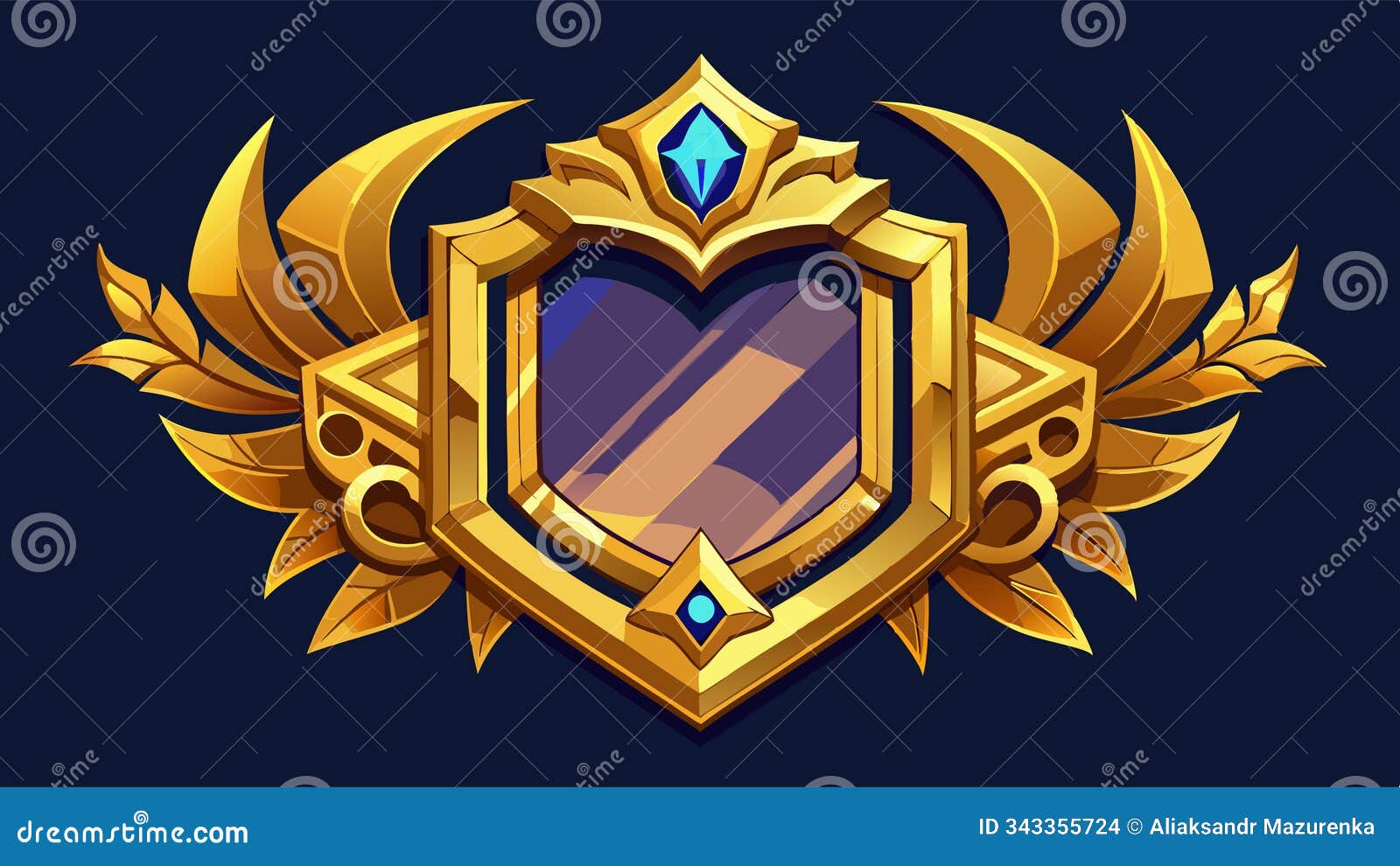 Gold Rank Game Frame stock vector. Illustration of decoration - 343355724