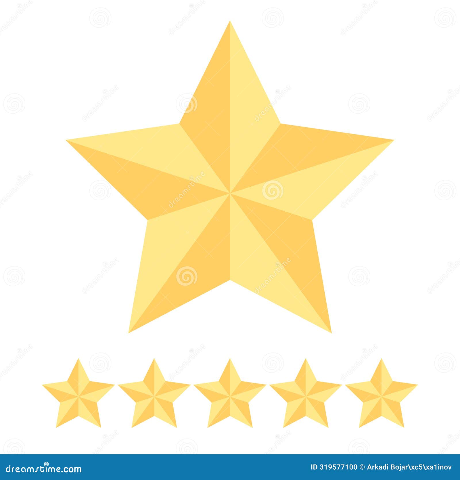 Gold Rating Star Vector Icon Stock Vector - Illustration of rated ...