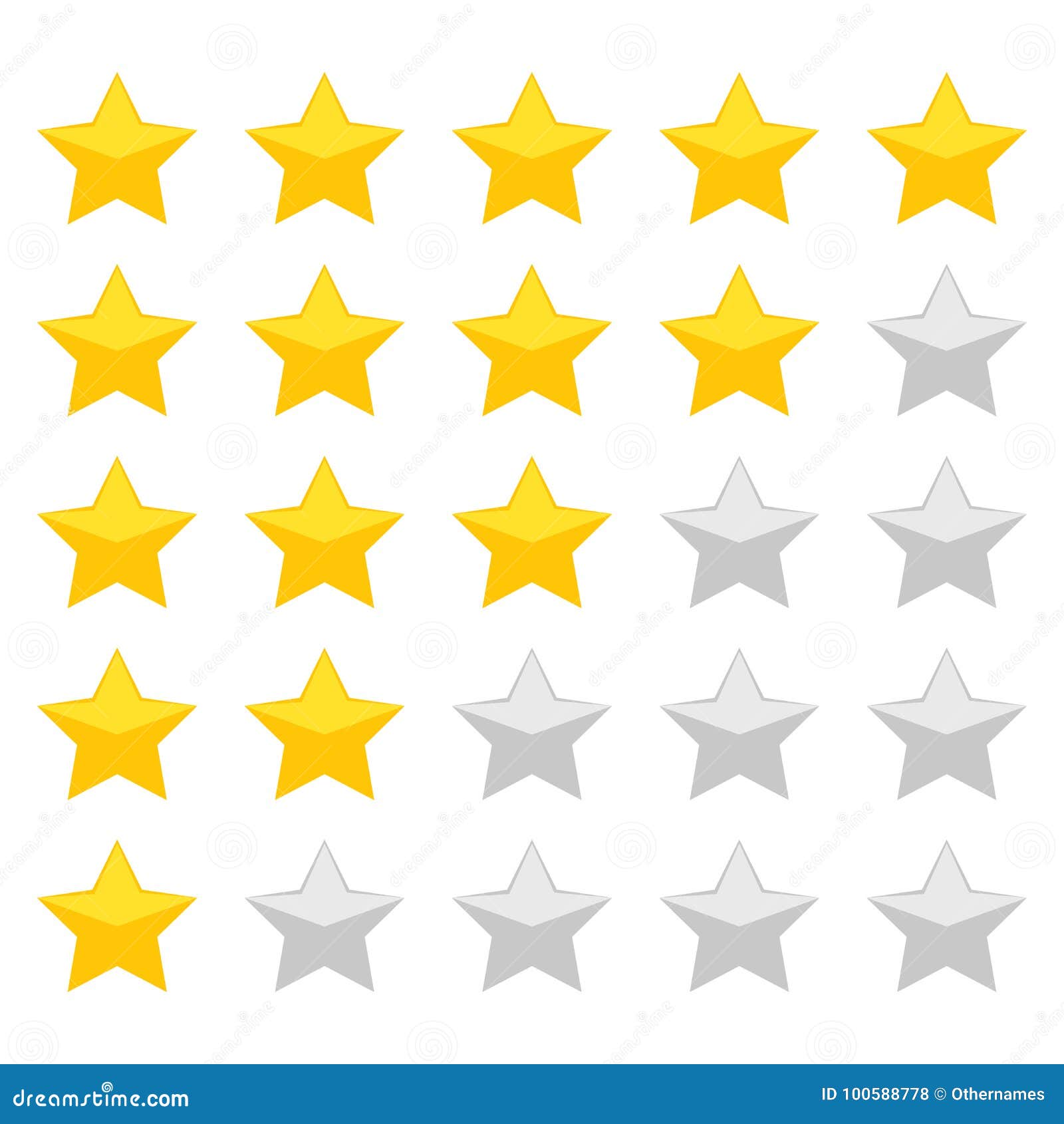 Gold Rating Stars on White Background Stock Vector - Illustration of ...
