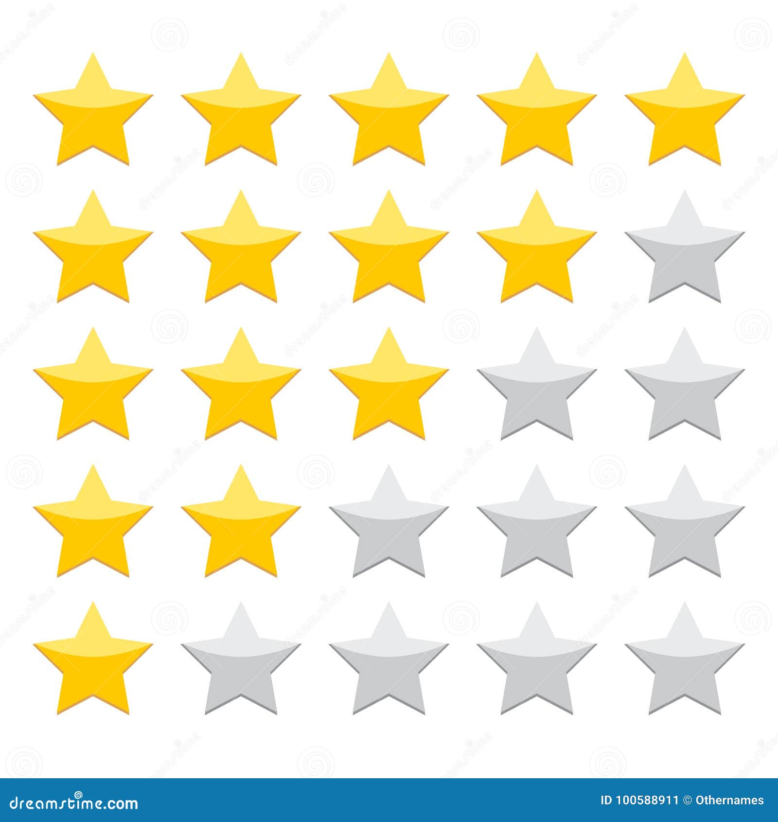 Gold Rating Stars on White Background Stock Vector - Illustration of ...