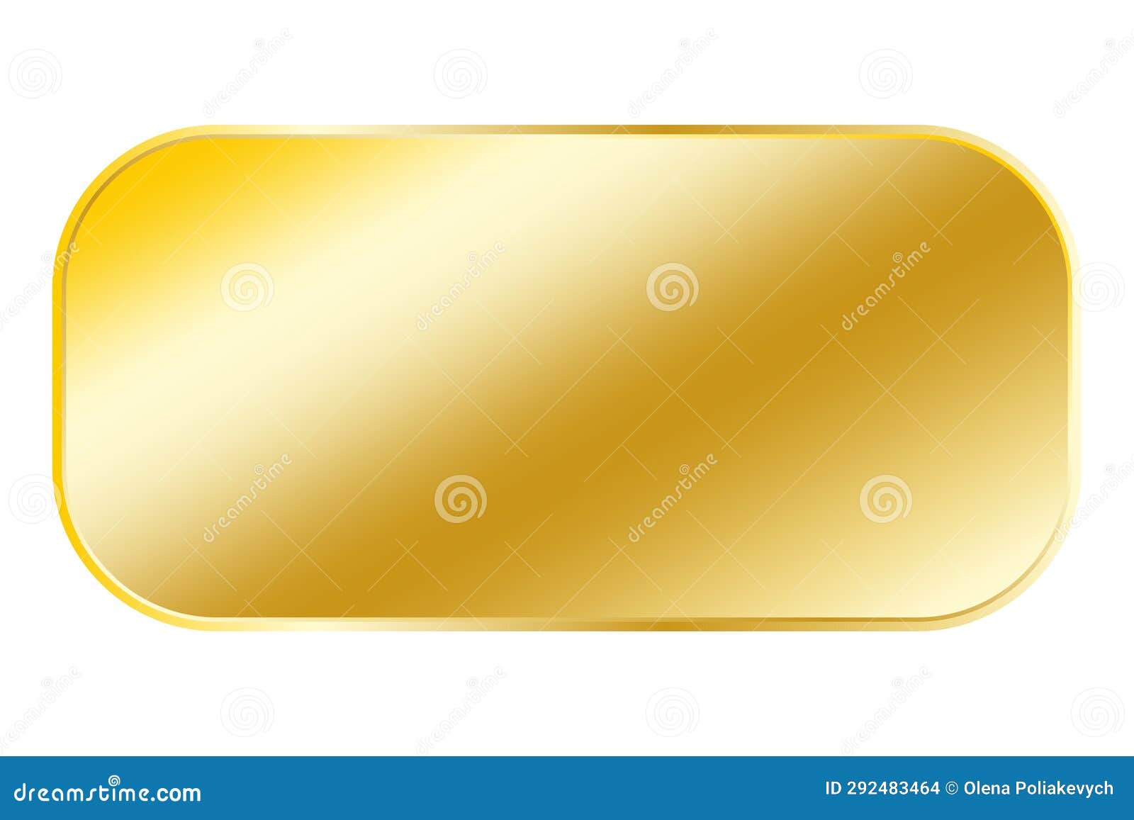 Gold Rectangle Button with Frame. Vector Illustration. EPS 10 Stock ...