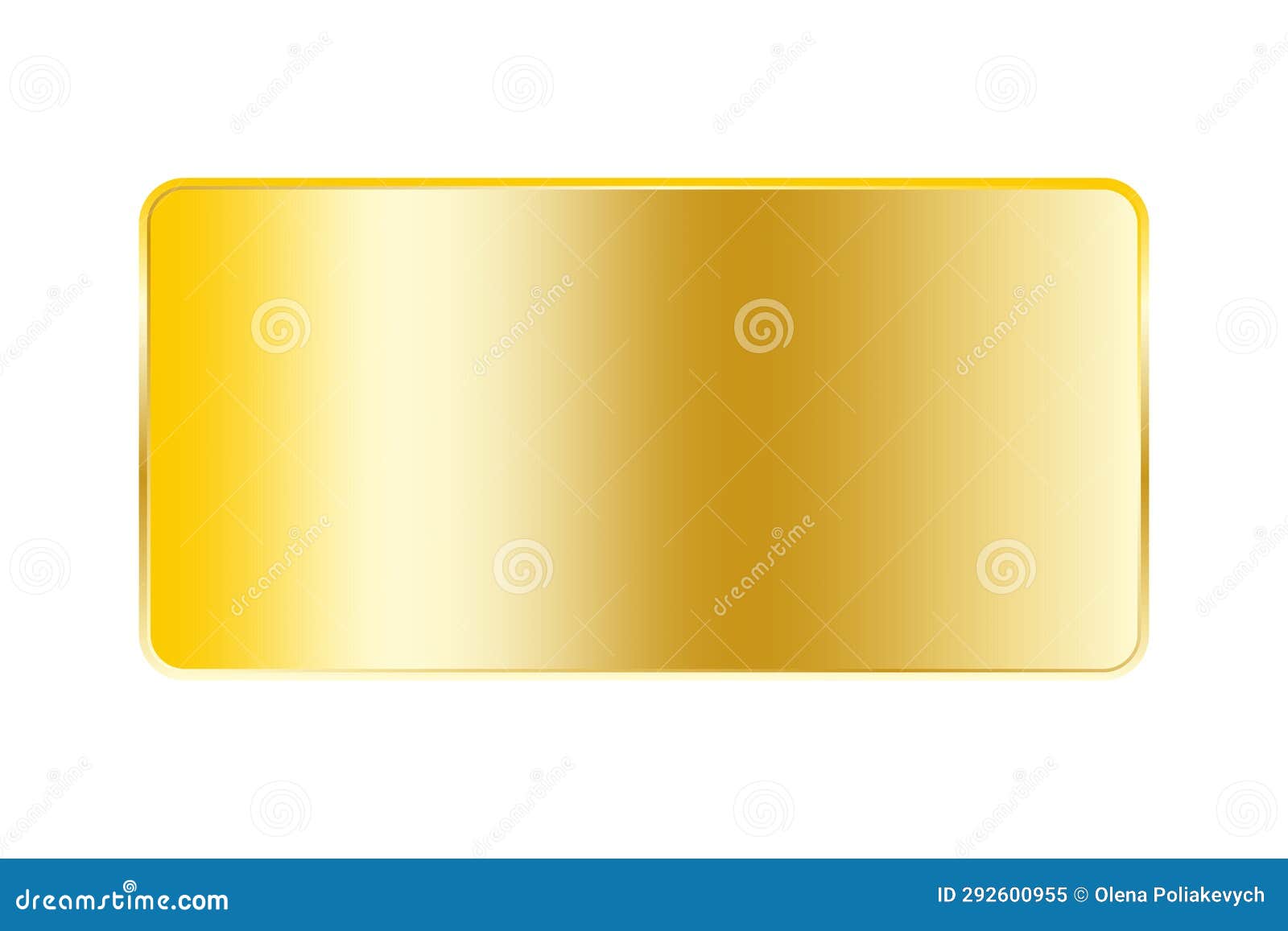 Gold Rectangle Button with Frame. Vector Illustration. EPS 10 Stock ...