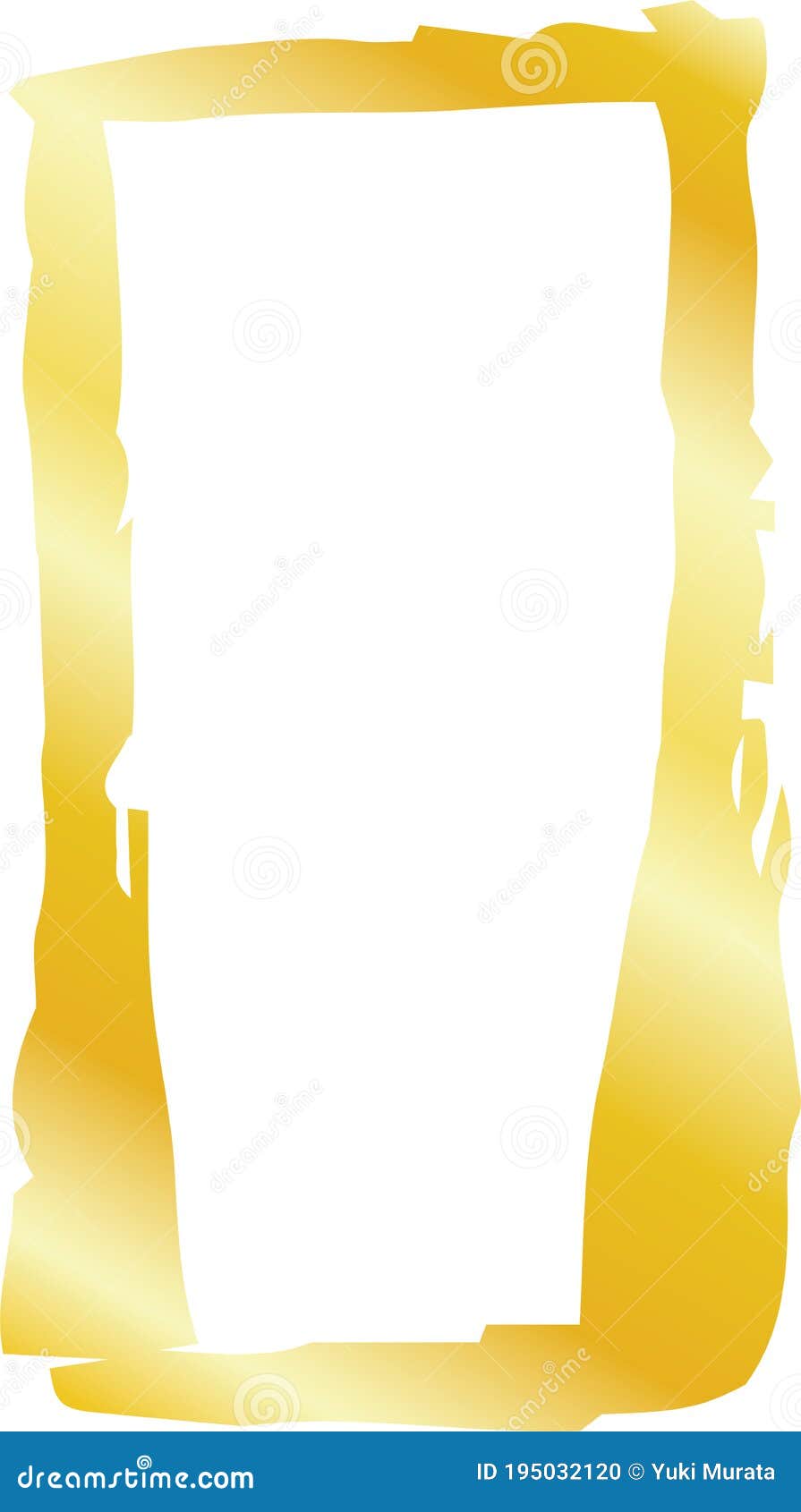 Gold Rectangle Drawn with Rough Lines Stock Illustration - Illustration ...