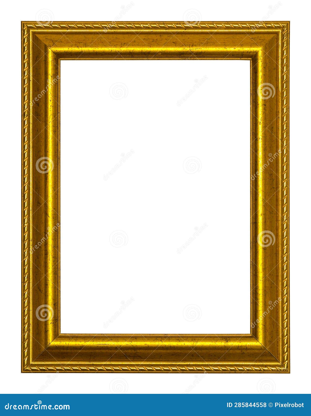 Gold Rectangle Frame stock photo. Image of white, plain - 285844558