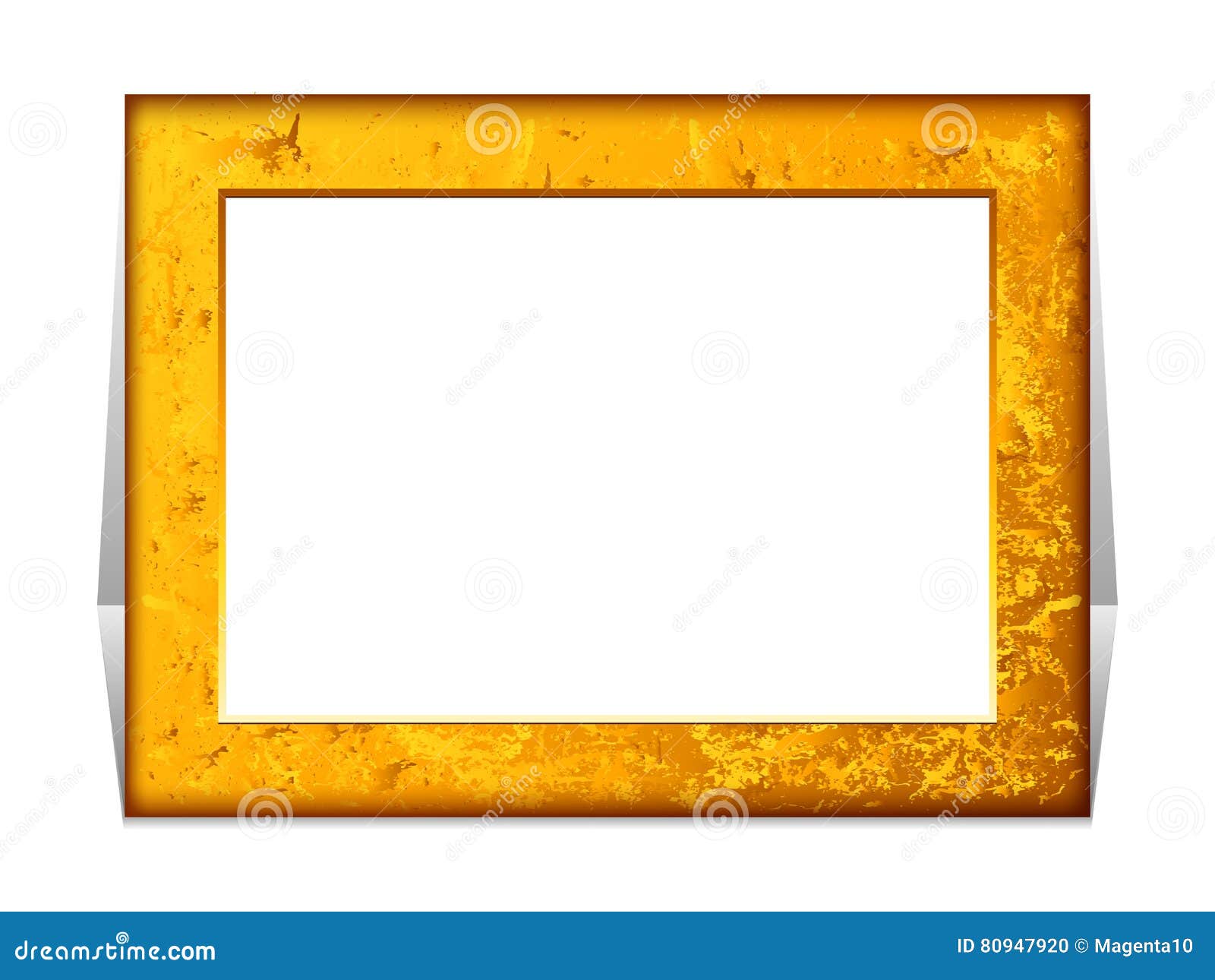 Gold rectangle frame stock vector. Illustration of metal - 80947920