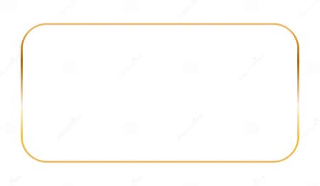 Gold Rectangular Frame with Rounded Corners. Vector Outline Thin ...