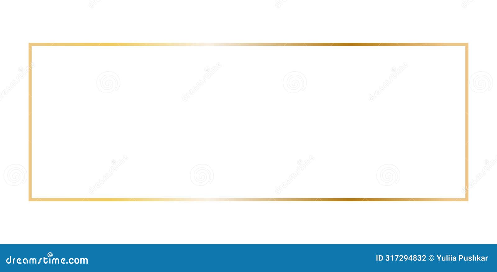 Gold Rectangular Thin Frame. Vector Outline Thin Aesthetic Border for ...