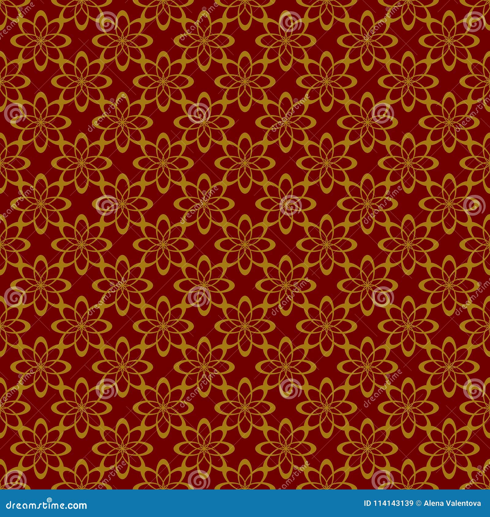 Gold and Red Metallic Regular Seamless Pattern Stock Illustration ...
