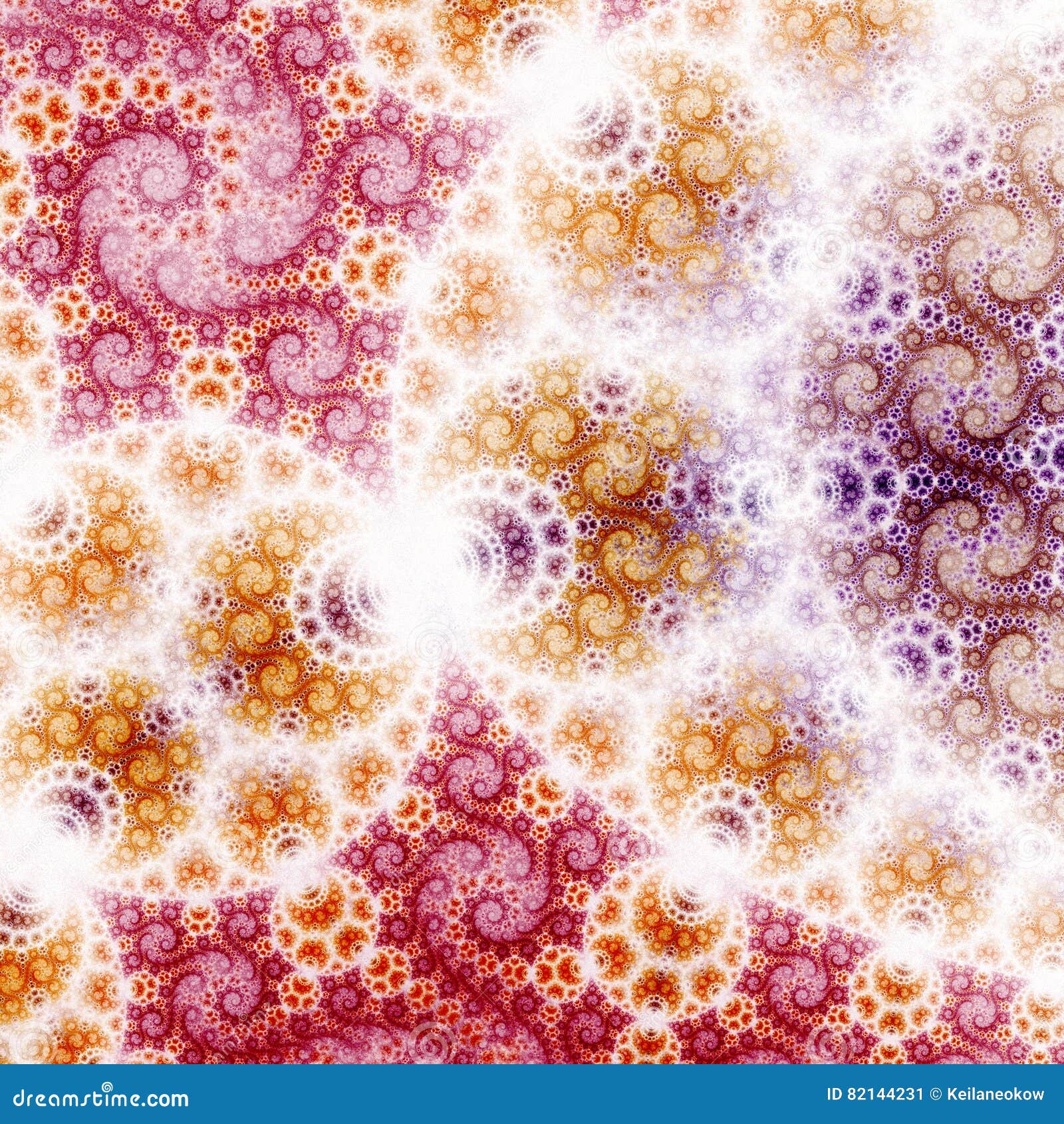 Gold and Red Fractal Spirals Stock Illustration - Illustration of ...