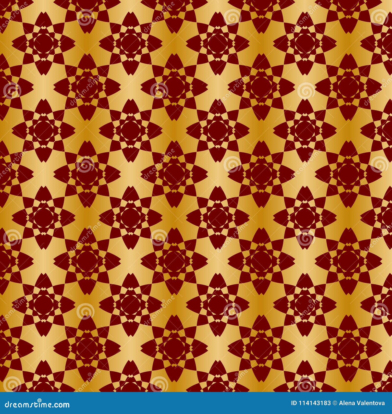 Gold and Red Metallic Regular Seamless Pattern Stock Illustration ...