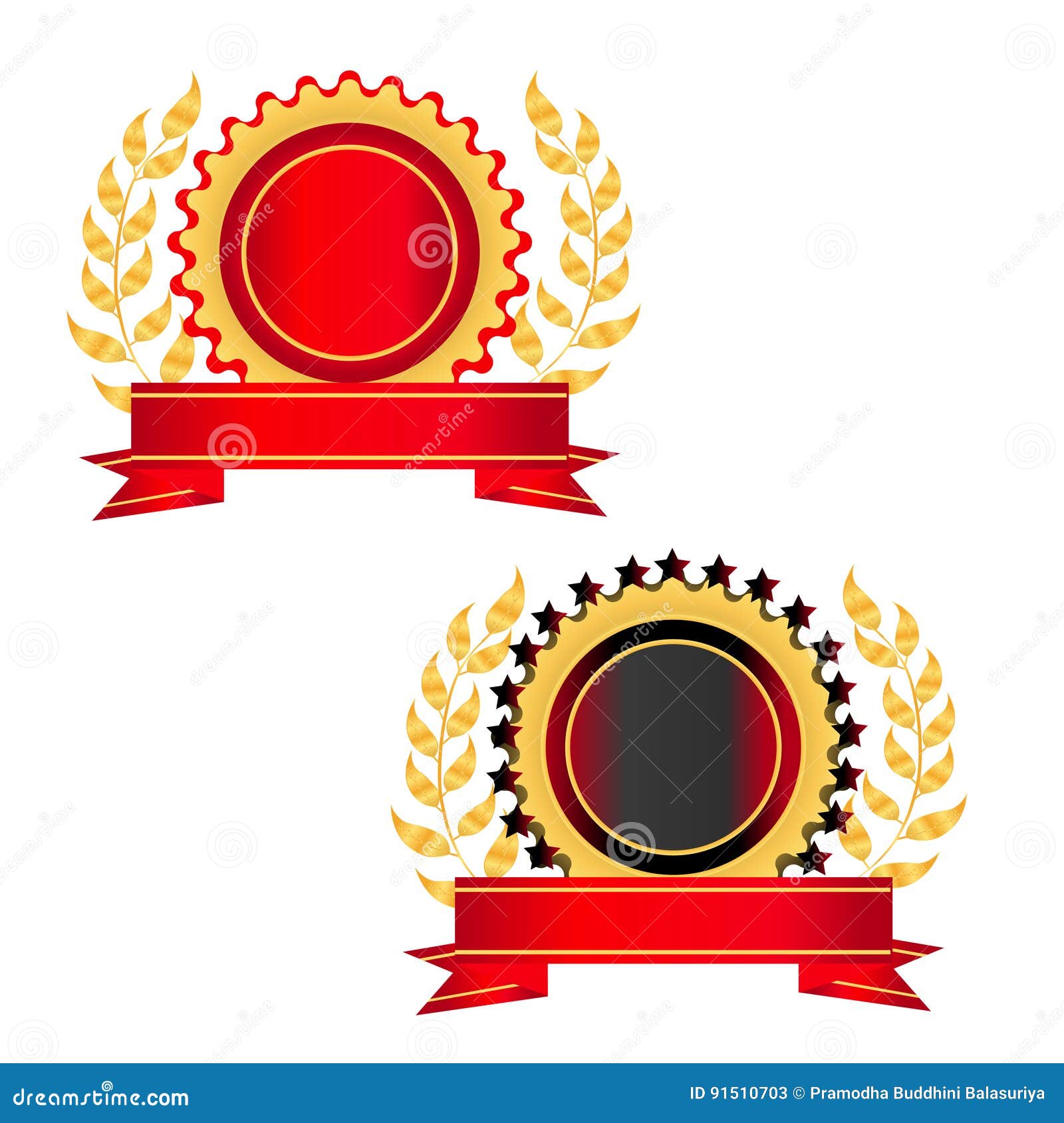Gold and Red Seal with a Ribbon Stock Vector - Illustration of ribborn ...