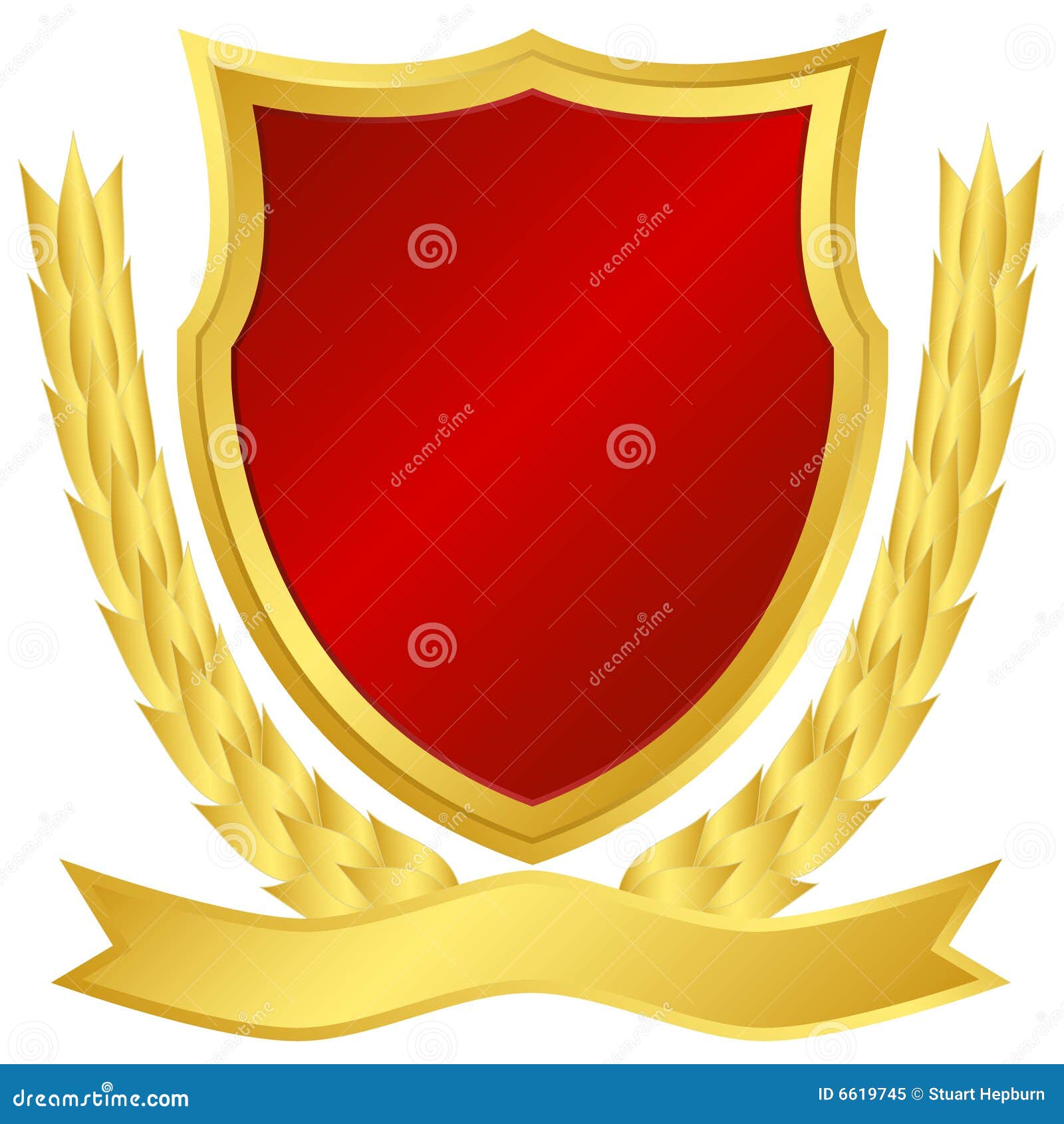 Gold and red shield stock vector. Illustration of symbol - 6619745