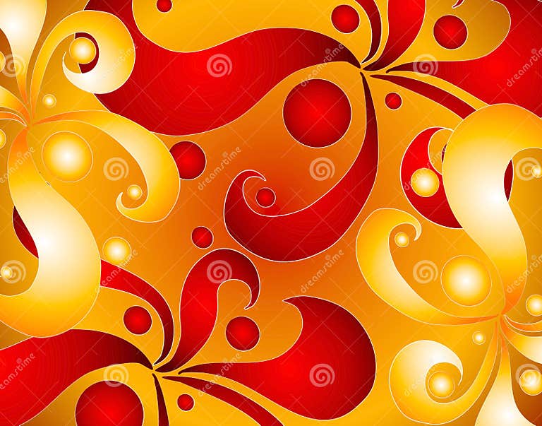 Gold Red Swirls Background stock illustration. Illustration of abstract ...