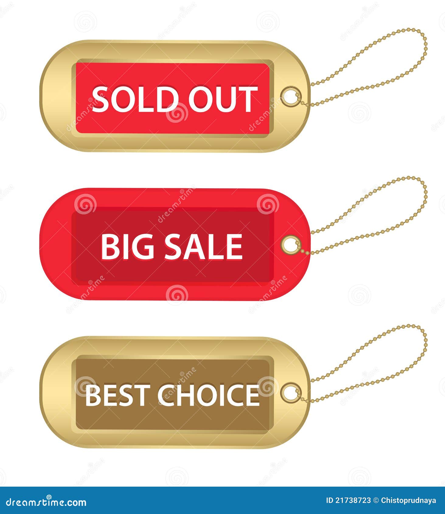 Gold and red tags stock vector. Illustration of sign - 21738723