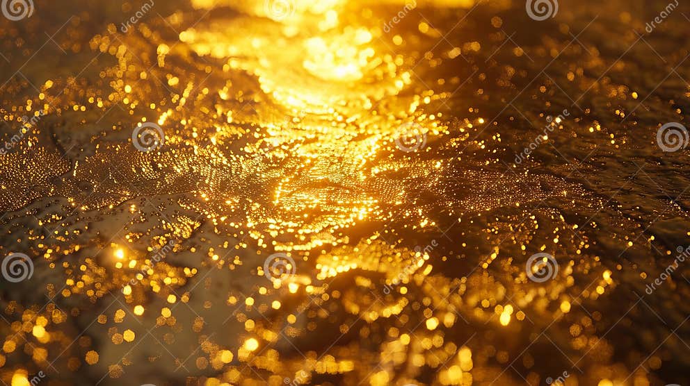 Gold Reflections on a Shiny Surface Stock Image - Image of reflect ...