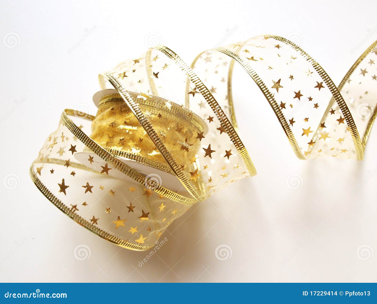 Gold ribbon stock photo. Image of gifts, decorate, christmas - 17229414
