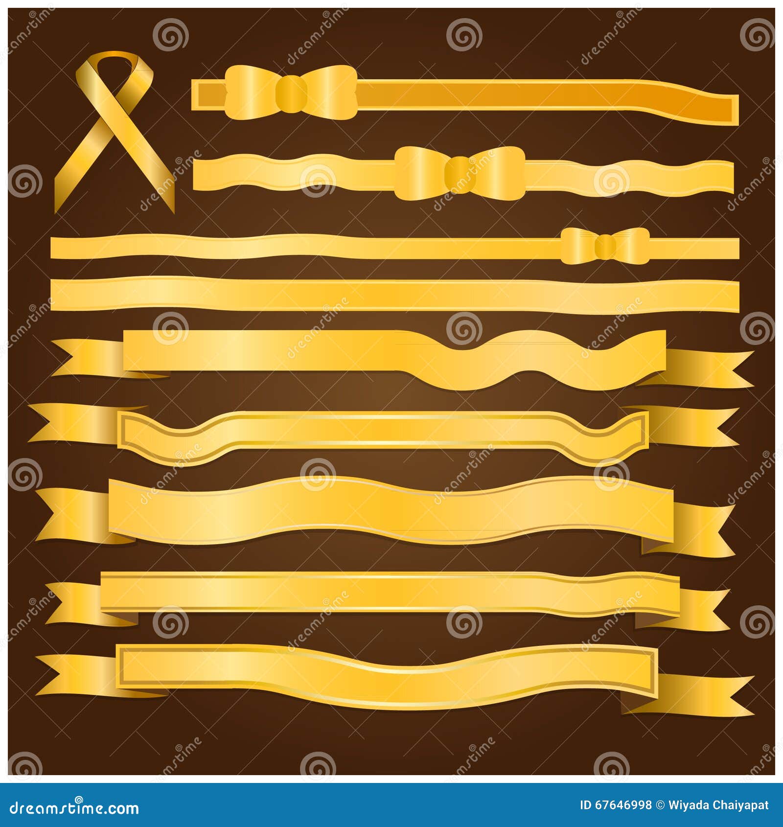 Gold ribbon and banner stock illustration. Illustration of elegance ...
