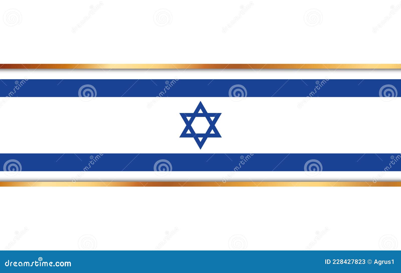 Gold Ribbon Banner with Flag of Israel on White Background Stock Vector ...