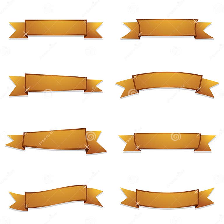 Gold ribbon banners stock vector. Illustration of sparkle - 14687812