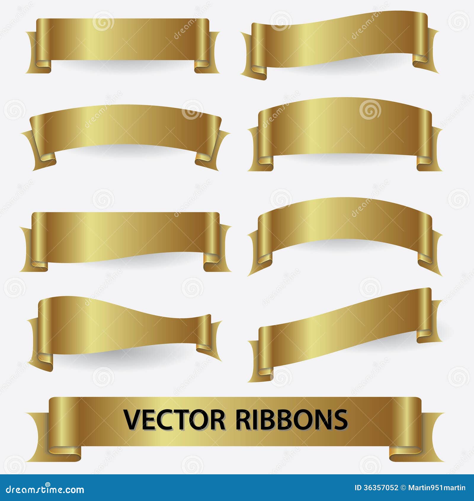 Gold ribbon banners eps10 stock vector. Illustration of design - 36357052