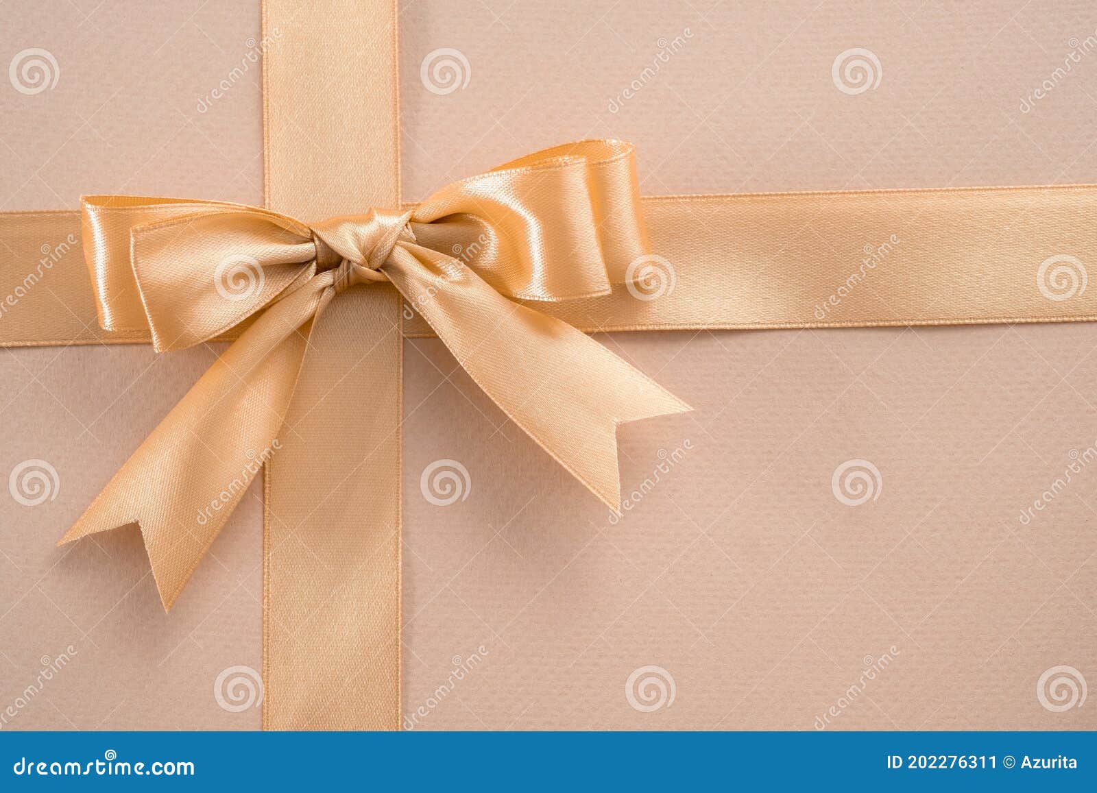 Gold ribbon with bow stock image. Image of shiny, surprise - 202276311