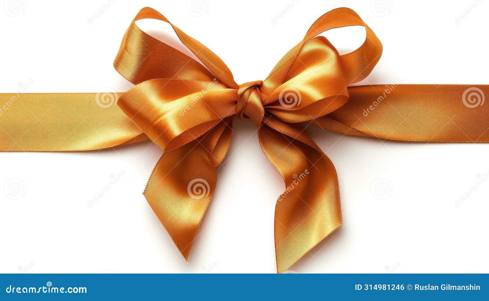 Gold Ribbon with Bow Isolated on White Stock Illustration ...