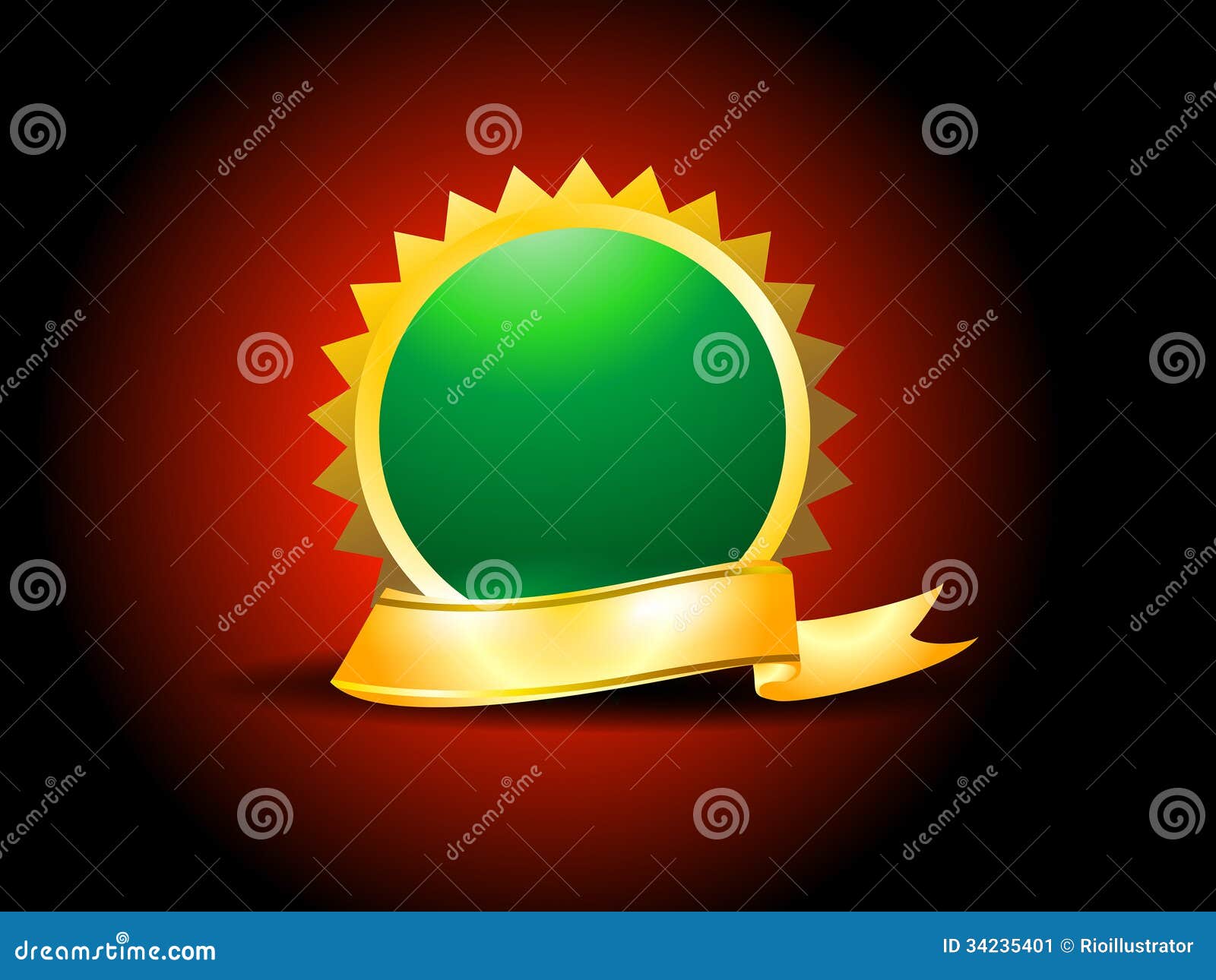 Gold Ribbon with Circle stock vector. Illustration of isolated - 34235401
